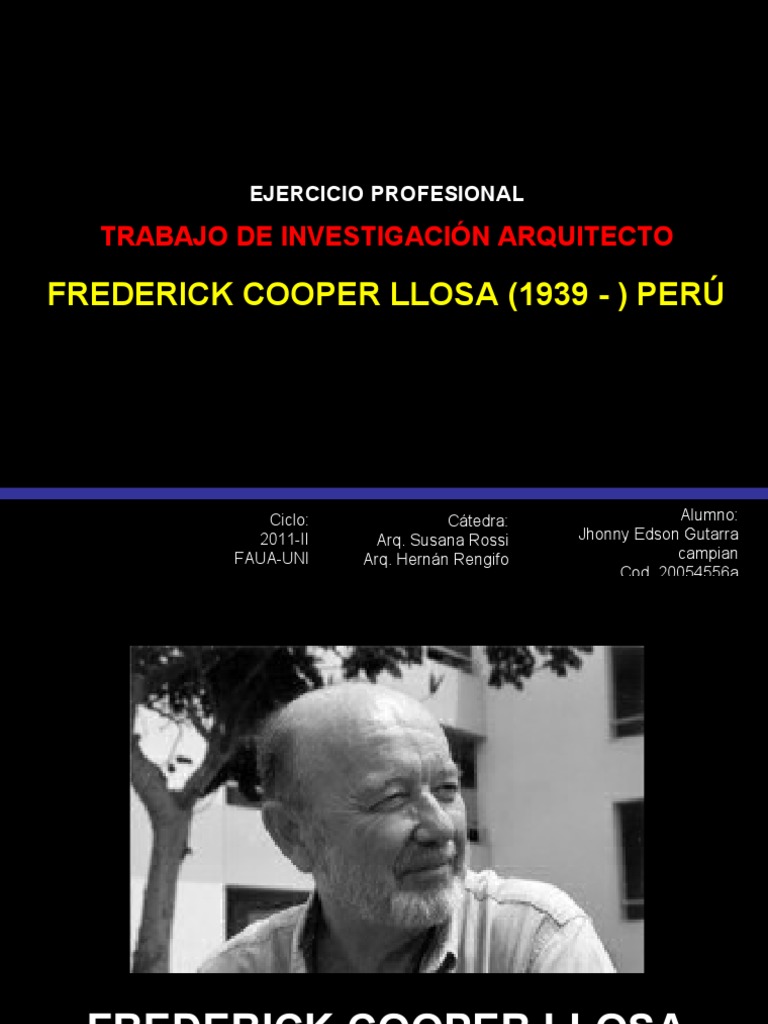 Frederick Cooper | PDF | Perú | Arquitecto
