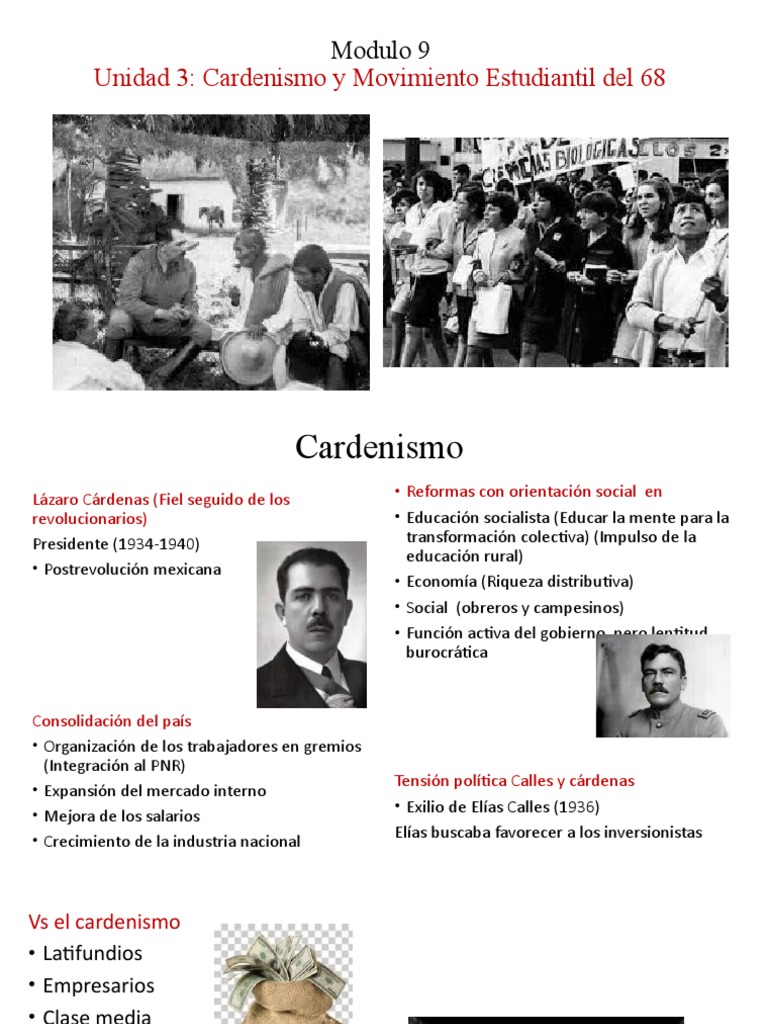Unidad 3 Cardenismo Y 1968 Pdf Esfera Pública Gobierno