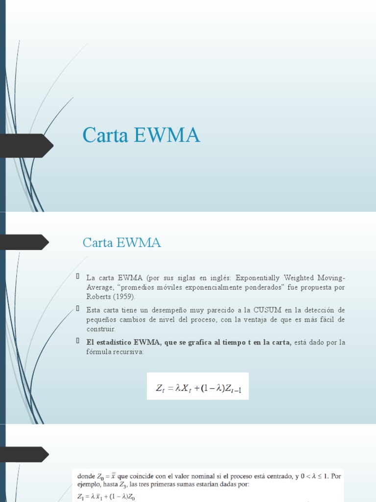 Carta EWMA | PDF | Desviación Estándar | Enseñanza de matemática