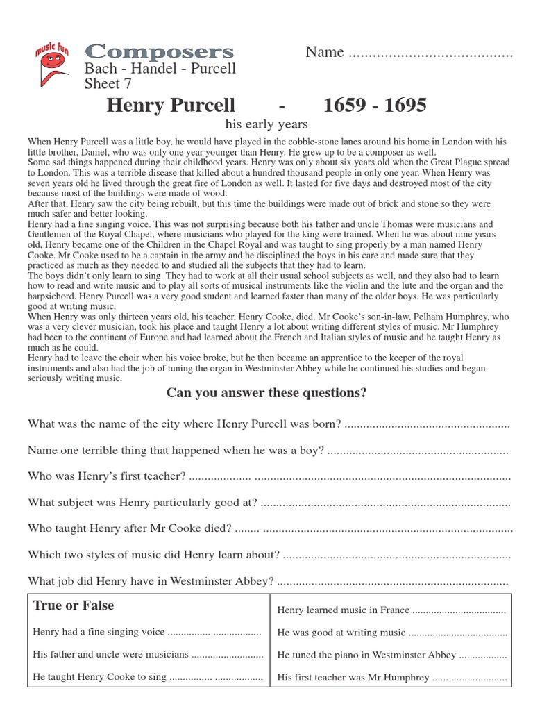 Henry Purcell: Life and Music Overview | PDF | George Frideric Handel ...