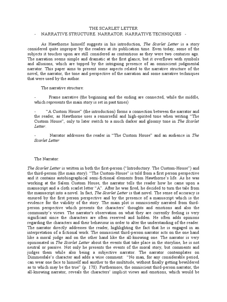 The Scarlet Letter | PDF | The Scarlet Letter | Narration