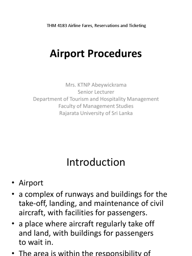 Airport Procedures PDF | Download Free PDF | Airport | Customs