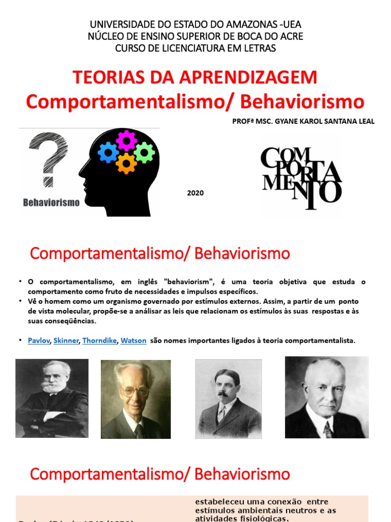 05 Teorias Da Aprendizagem - BEHAVIORISTAS | PDF | Behaviorismo ...