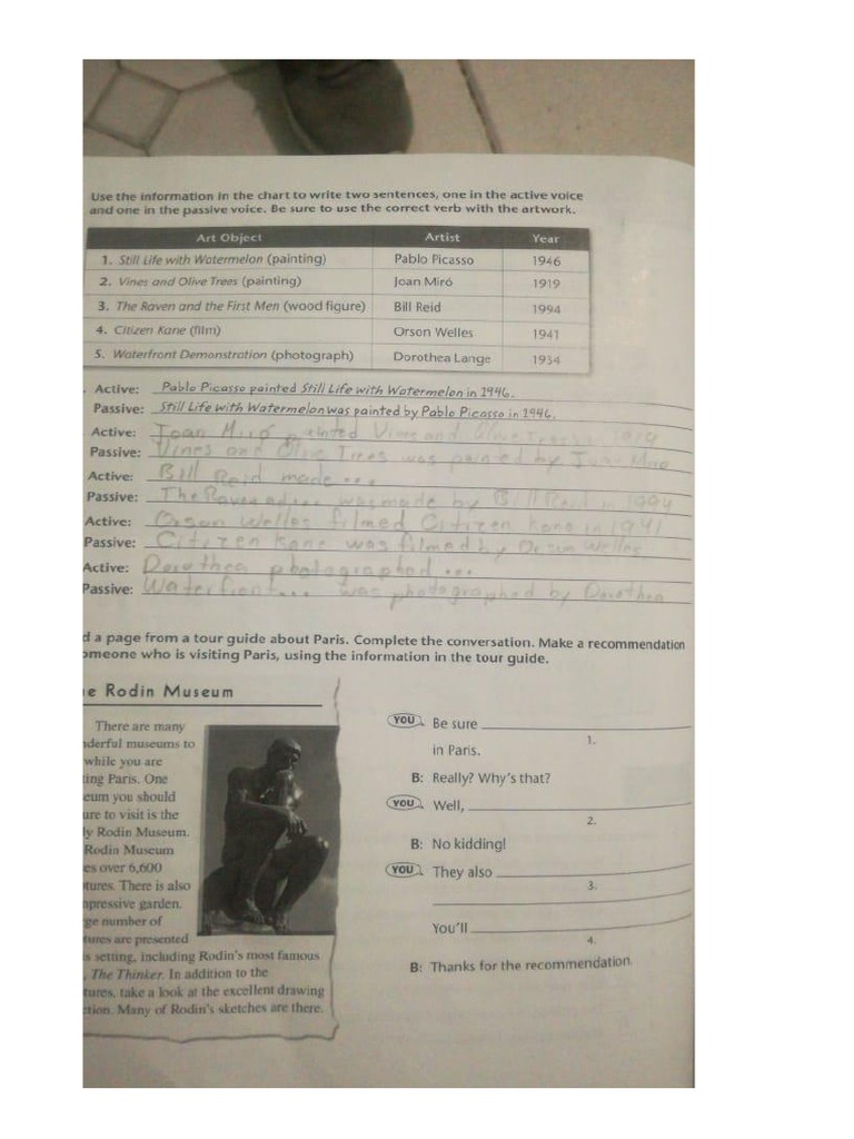 Answer Unit 8 Lesson 1 and 2 of The Workbook | PDF