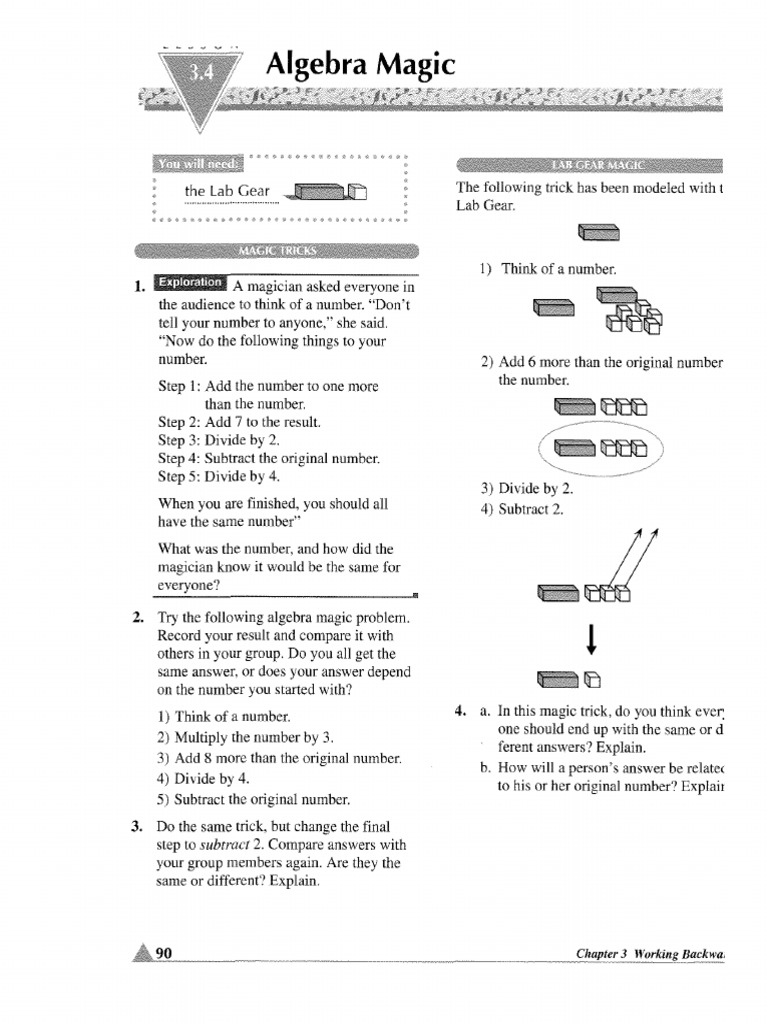 Algebra Magic: 1. A Magician Asked Everyone in | PDF | Multiplication ...