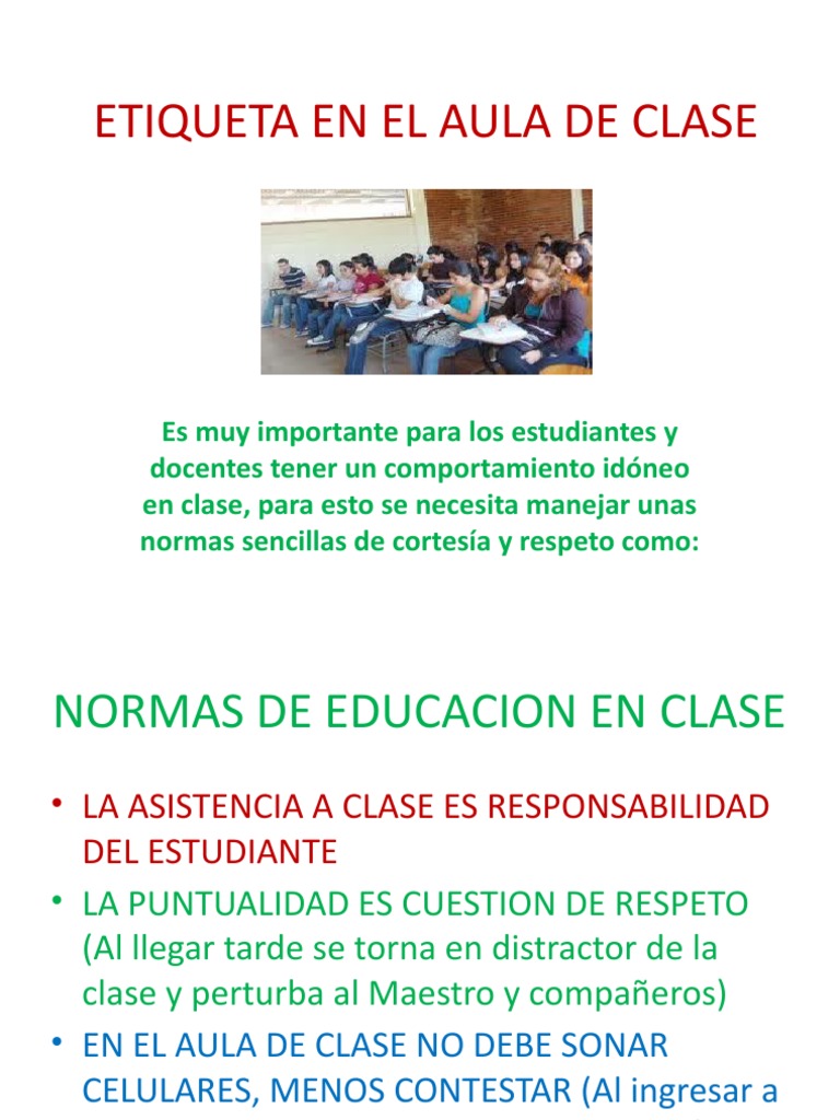 El Arte de La Etiqueta en El Aula de Clase | Descargar gratis PDF ...