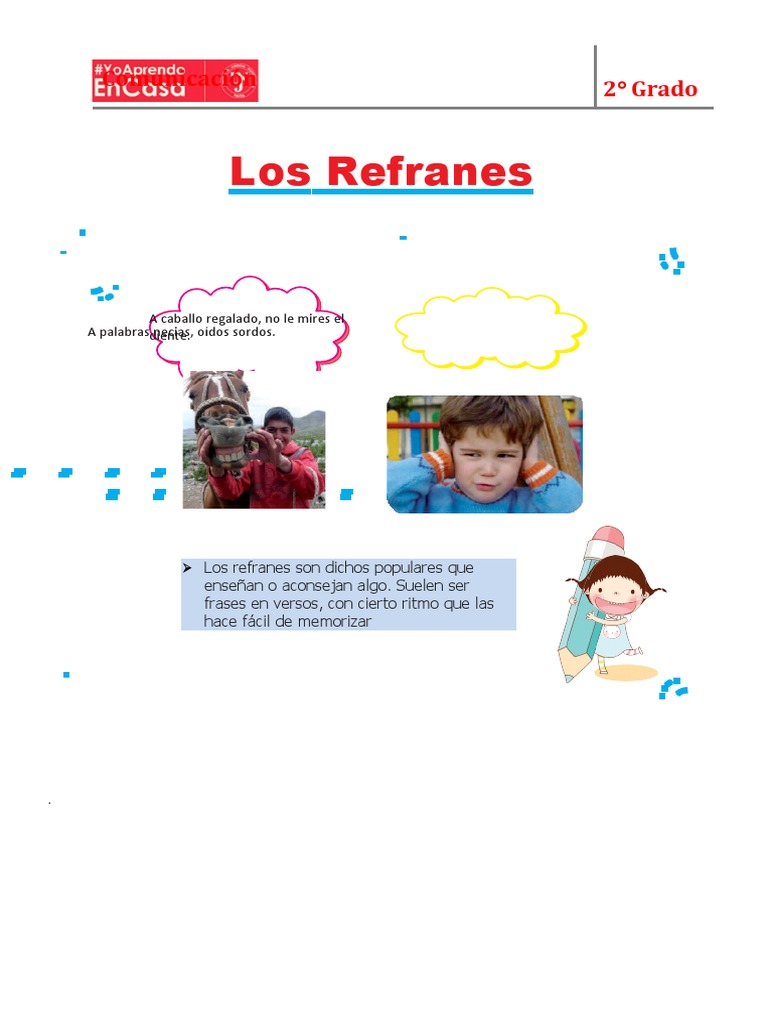 Refranes para Segundo Grado de Primaria | PDF
