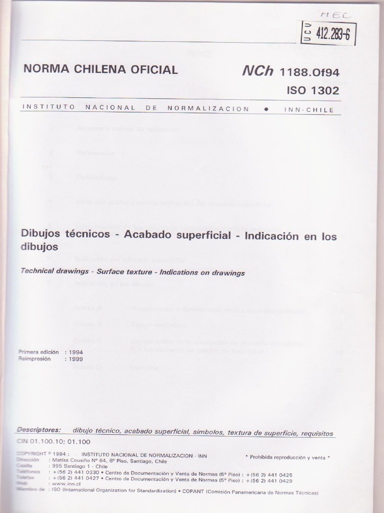 NCH 1188.of94 (Iso 1302) | PDF