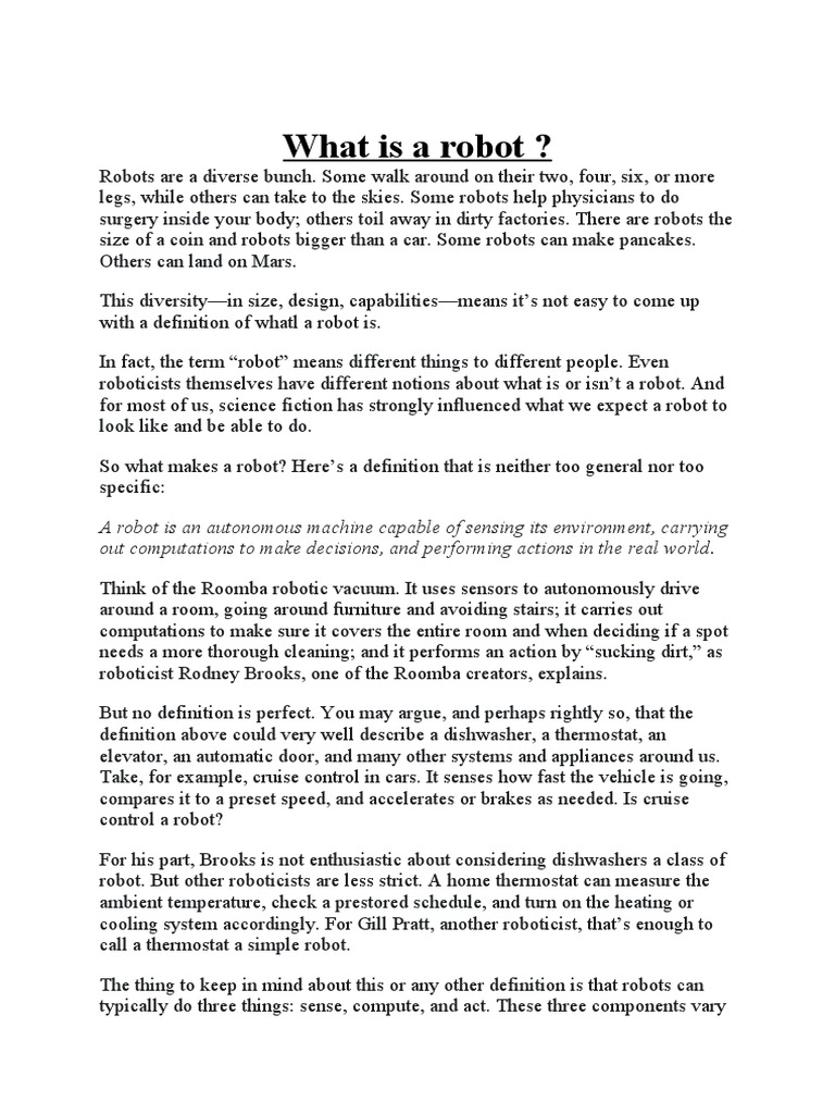 What Is A Robot | Download Free PDF | Robot | Robotics