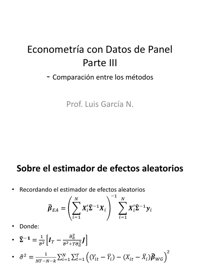 Econometria Con Datos de Panel (Parte III) PDF | PDF | Mínimos ...
