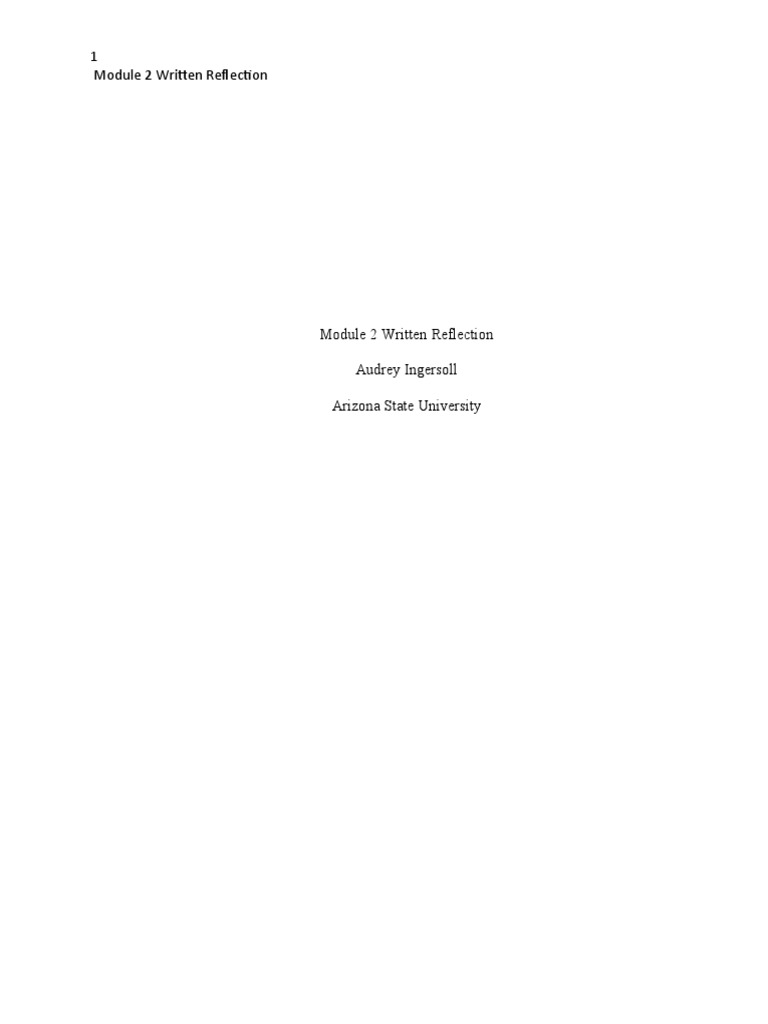 Module 4 Reflection RDG 1 | PDF | Teachers | Learning