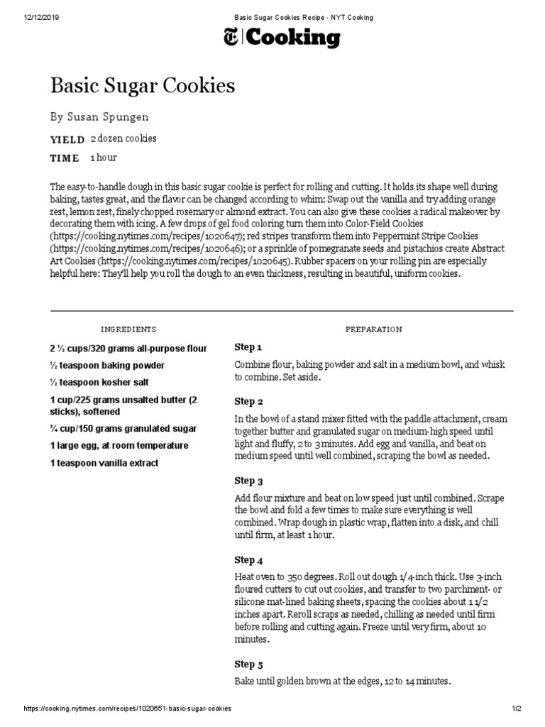 Easy Sugar Cookie Recipe | PDF | Baking | Butter