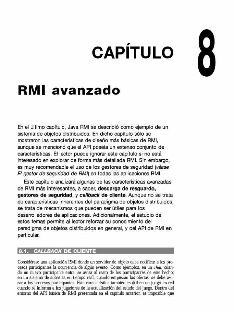 RMI: Callback y Seguridad Avanzada | PDF | Servidor (Computación ...