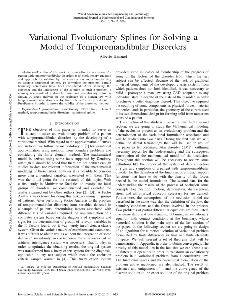 Variational Evolutionary Splines For Solving A Model Of