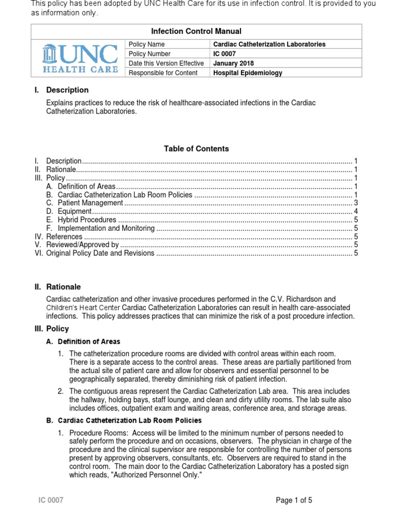 Infection Control Manual: Policy Name Policy Number Date This Version ...