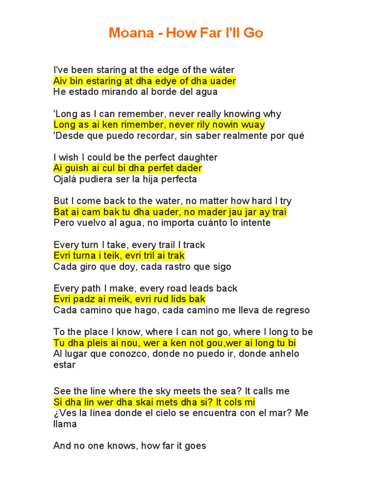 Cancion de Moana | PDF