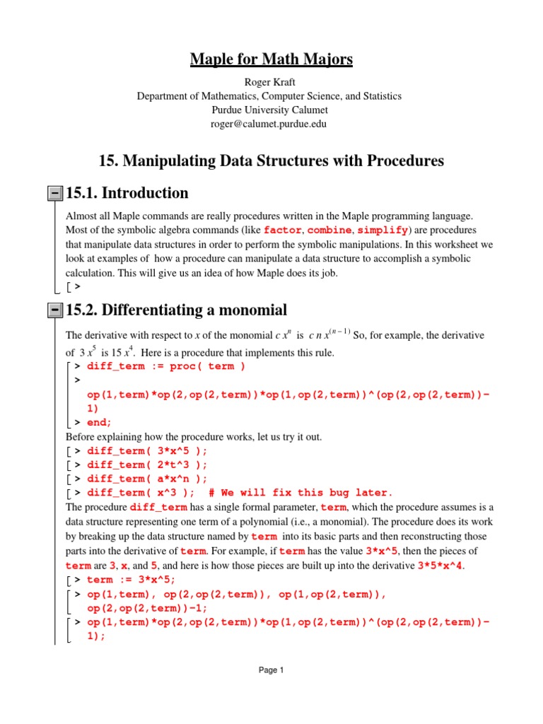 Maple For Math Majors | PDF | Polynomial | Function (Mathematics)