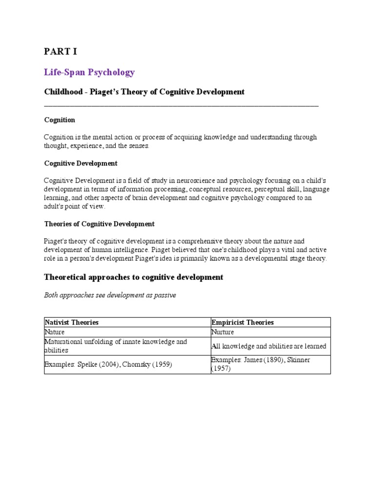 Piaget | PDF | Cognitive Development | Academic Discipline Interactions