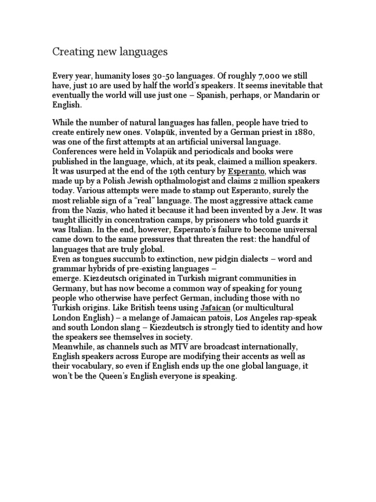 Creating Languages | PDF