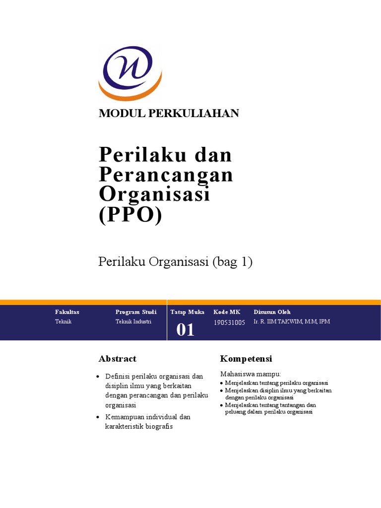 Modul Perilaku Organisasi | PDF | Karier & Perkembangan | Pengembangan Diri