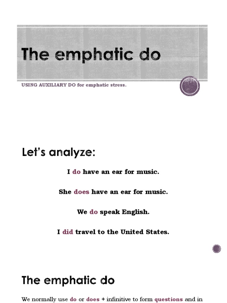 The Emphatic Do | PDF | Language Arts & Discipline