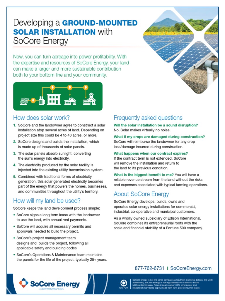 Developing A With Socore Energy: Ground-Mounted Solar Installation ...