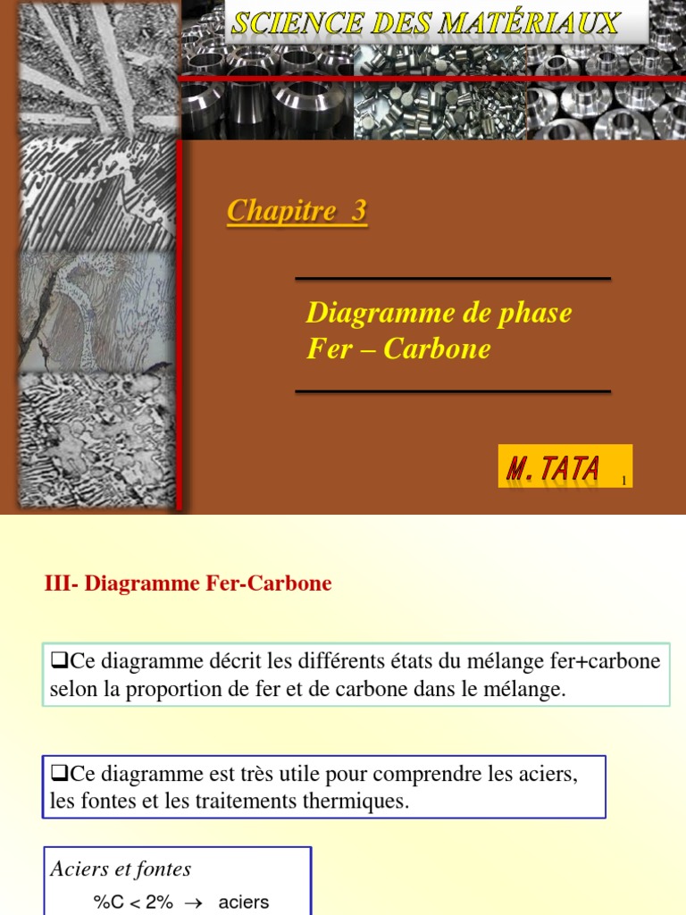 Chapitre 3 Diagramme Fer Carbone | PDF | Fonte (métallurgie) | Acier