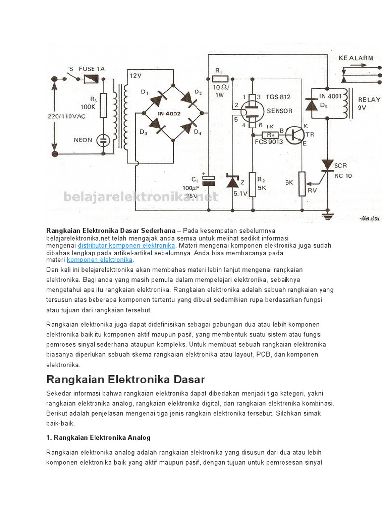 Rangkaian Elektronika Dasar Sederhana Kelas X | PDF