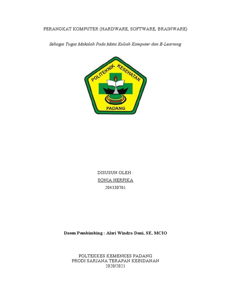 Makalah Perangkat Komputer (Hardware, Software, Brainware) | PDF