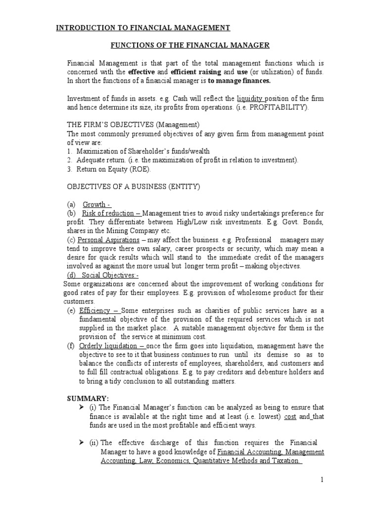 Introduction to Financial Management | PDF | Capital Structure | Accounting