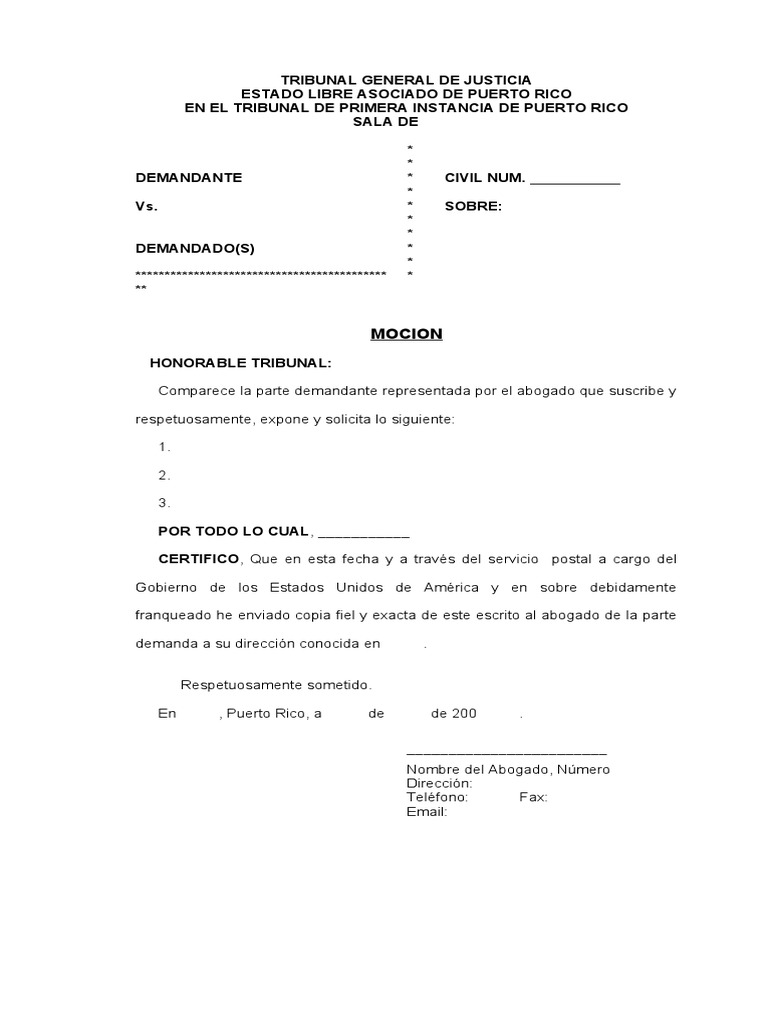 Moción en Blanco | PDF