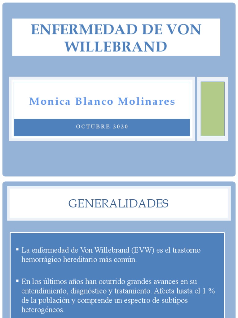 Enfermedad de Von Willebrand | PDF | Enfermedades y trastornos | Medicina CLINICA