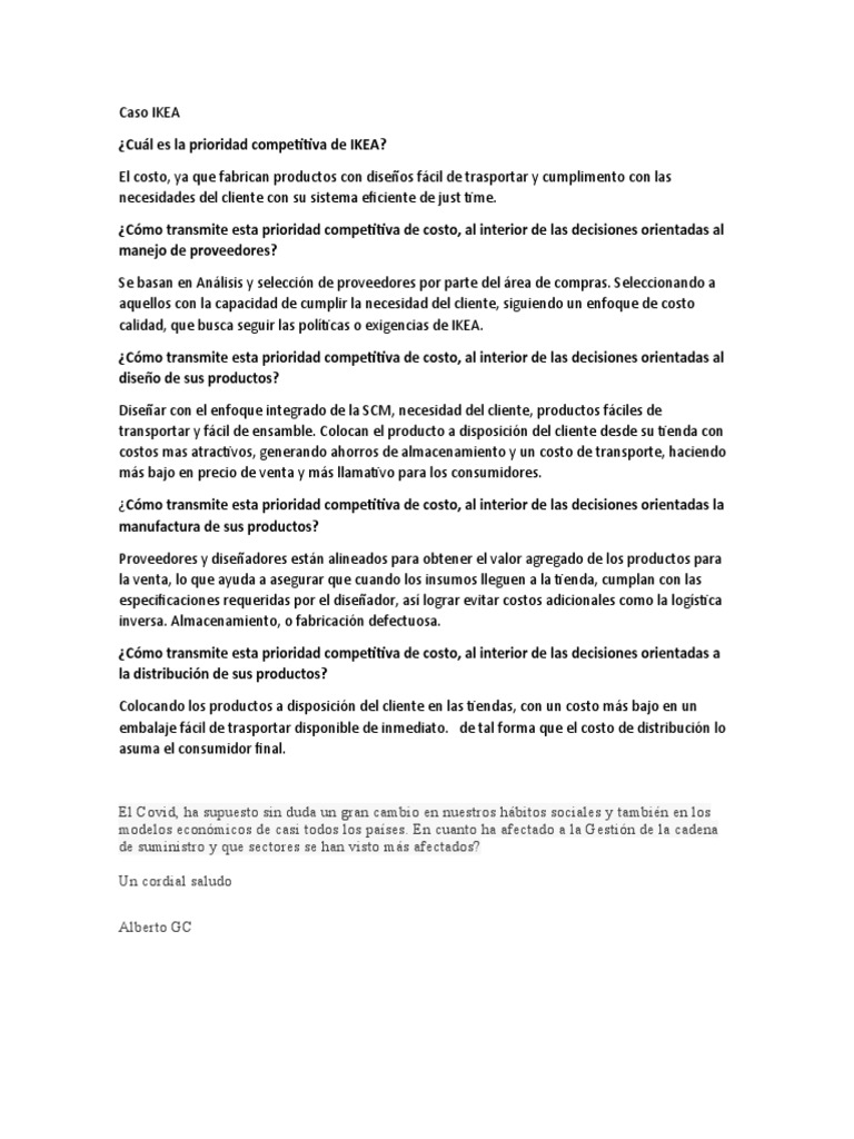 Caso Práctico IKEA | Descargar gratis PDF | Logística | Cliente