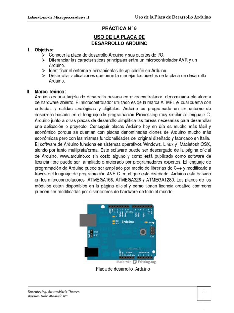 Lab - 8 - Microntrolador ARDUINO | PDF | Arduino | Microcontrolador