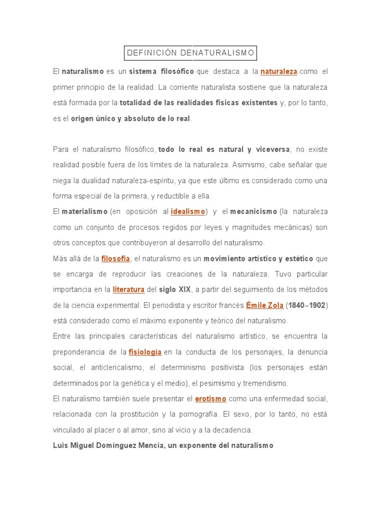 Definición de Naturalismo Filosófico | PDF | Positivismo | Karl Marx