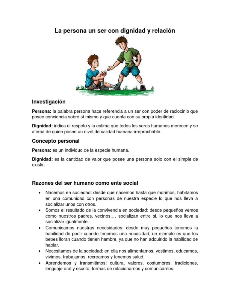 La dignidad inherente de la persona humana y la importancia de las ...