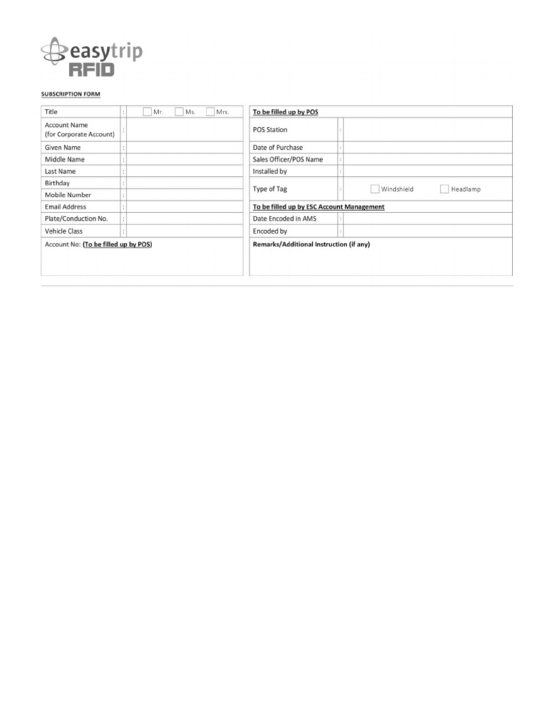 Rfid App Form | PDF