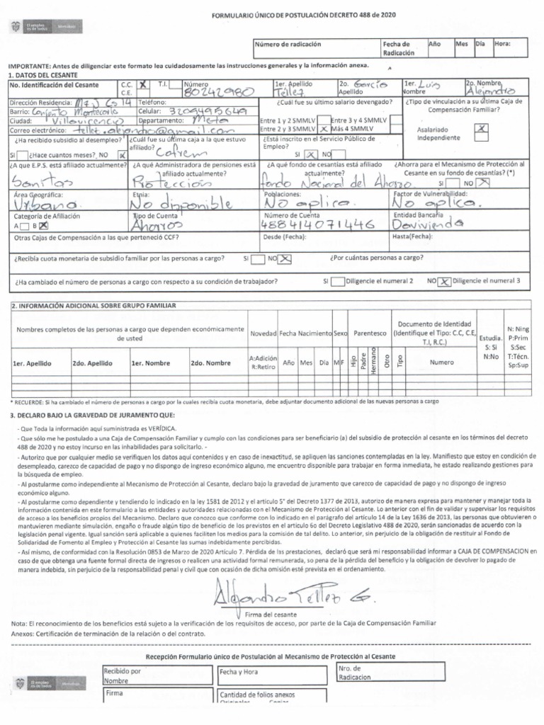 Formulario Cofrem | PDF