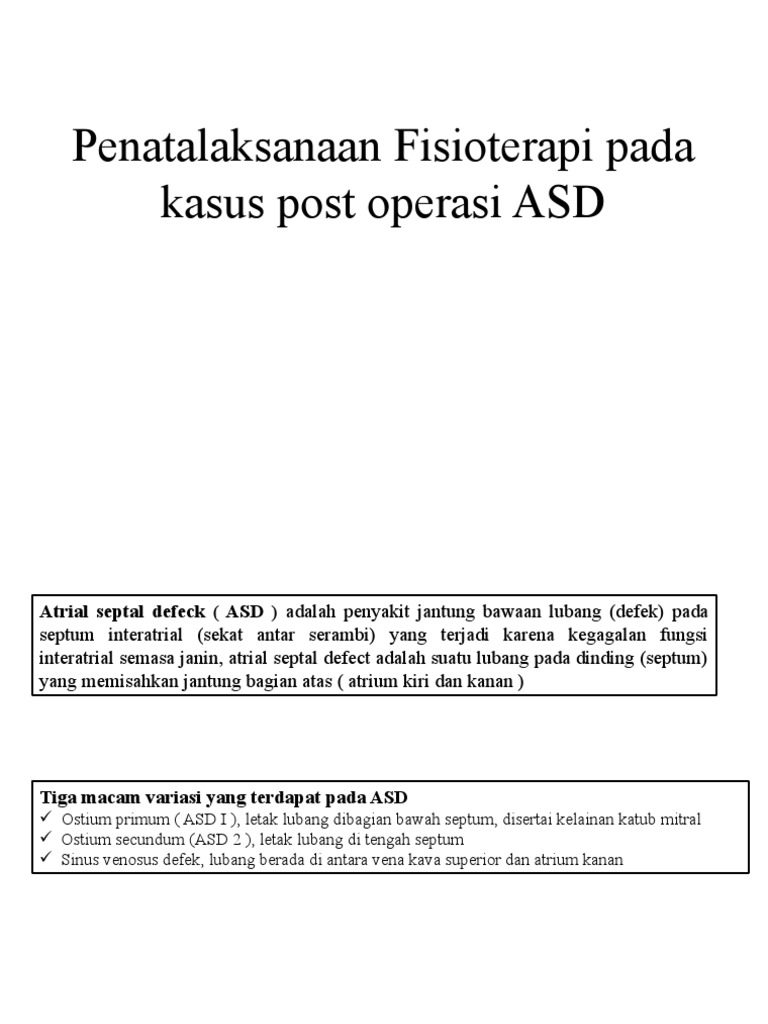Penanganan Fisioterapi Pasca Operasi ASD | PDF