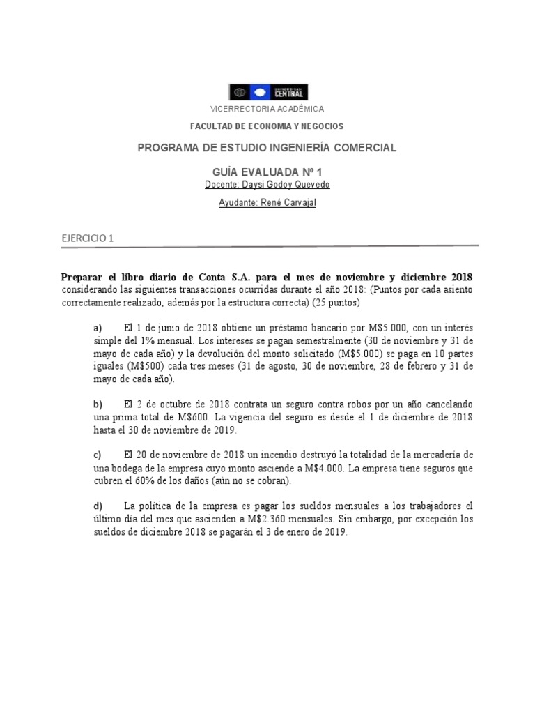 GUIA - EV - 1 - UCEN Contabilidad | PDF | Estado de resultados | Tarjeta de débito