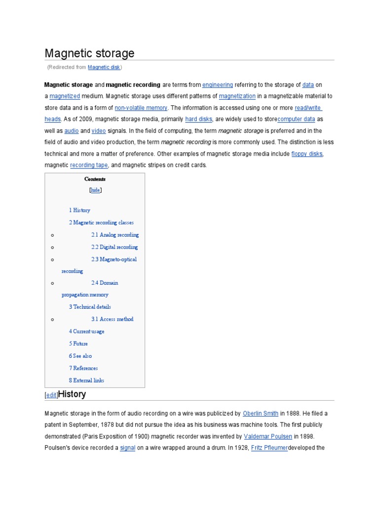 Magnetic Storage | PDF | Computer Data Storage | Information And Communications Technology