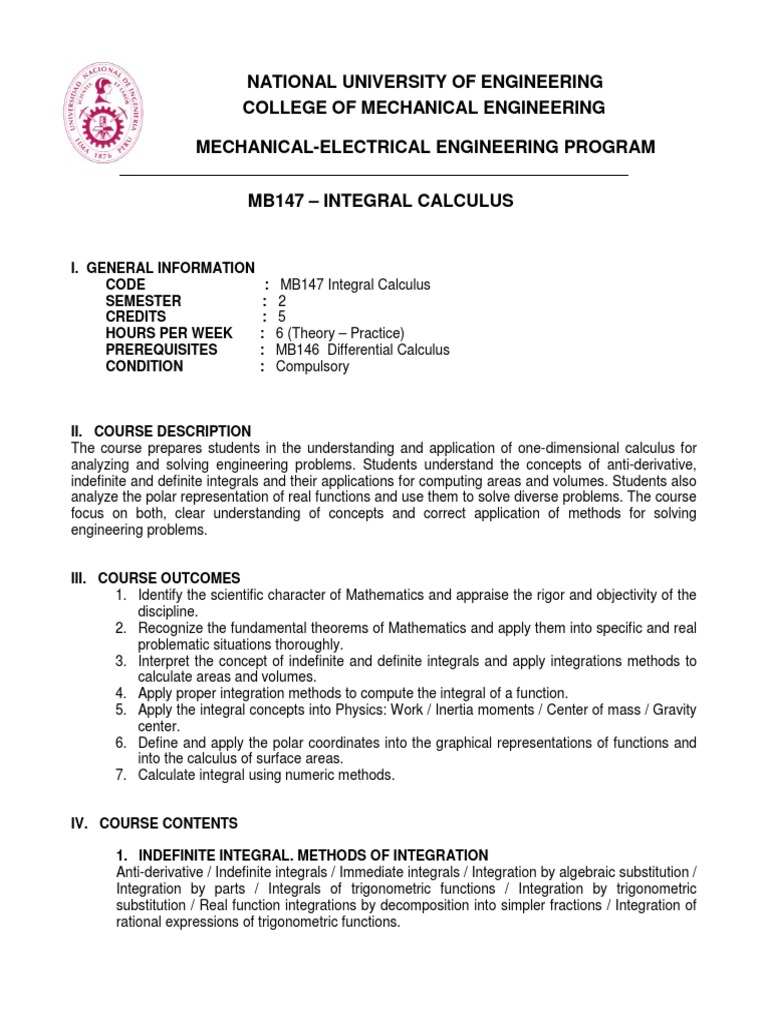 National University of Engineering College of Mechanical Engineering ...