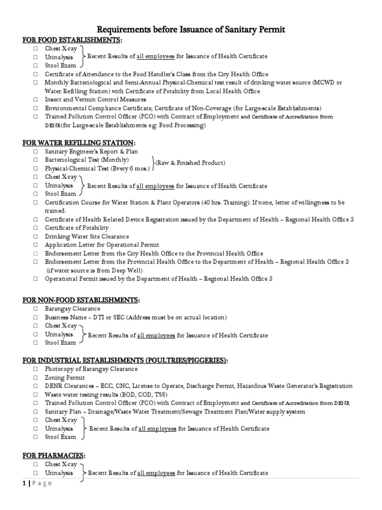 Sanitary Permit Requirements Overview | PDF | Wastewater | Sanitation