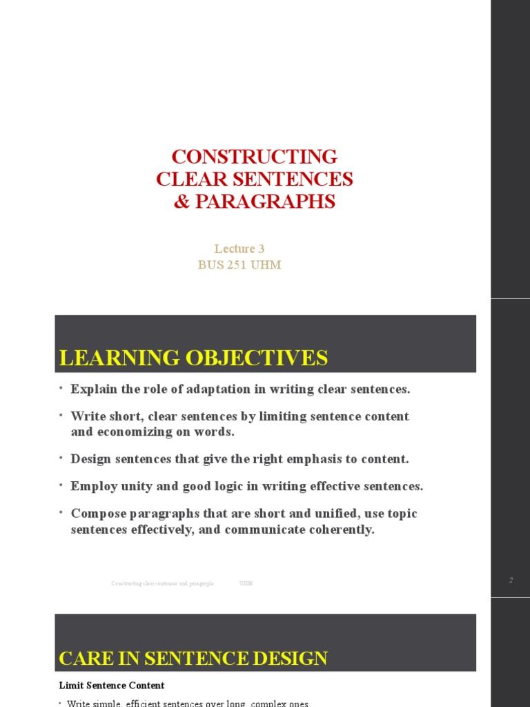Writing Clear Sentences and Paragraphs | PDF | Sentence (Linguistics ...