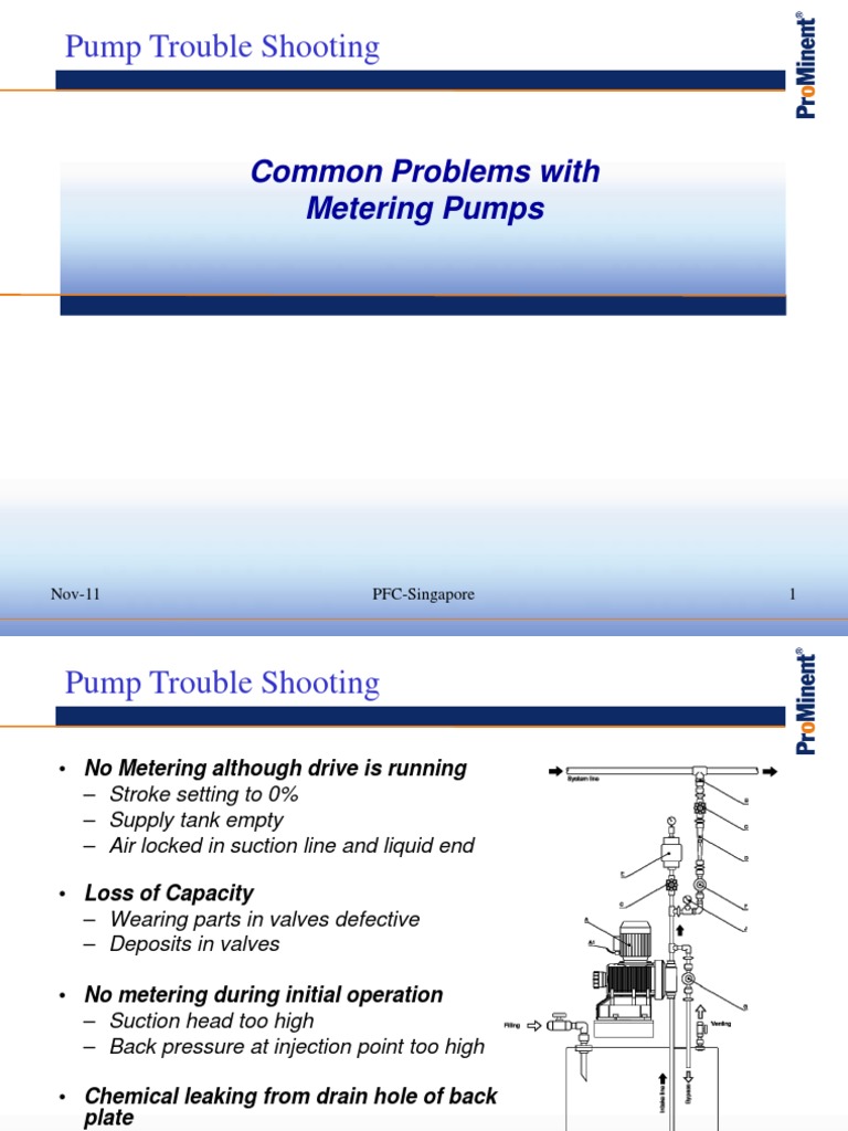 Pump Trouble Shooting: Common Problems With Metering Pumps | PDF