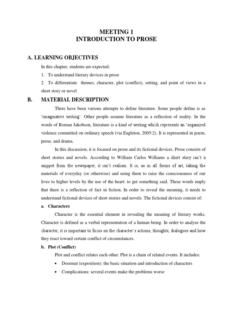 Introduction To Prose | PDF | Narration | Prose