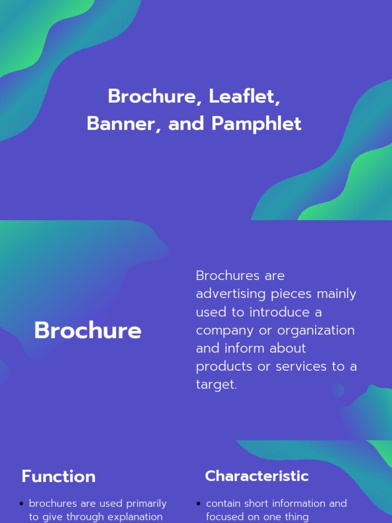 Brochure, Leaflet, Banner, and Pamphlet | PDF | Folio | Writing