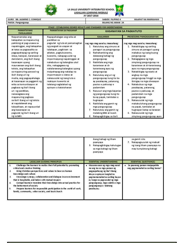 Filipino 4 4thquarterlearning Module | PDF