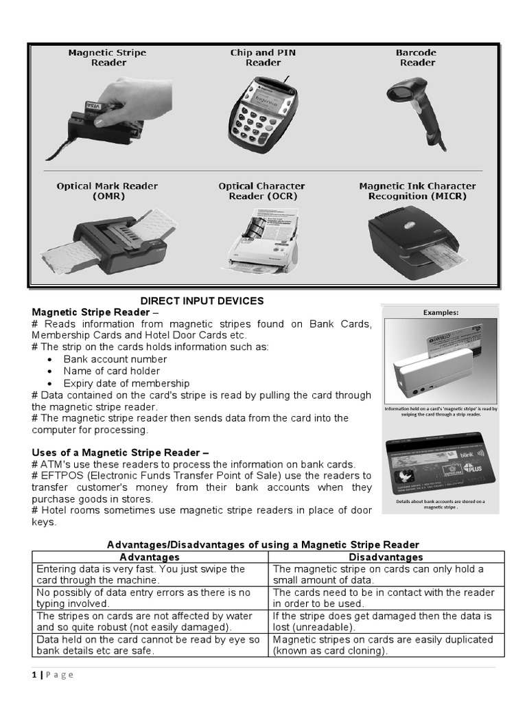 Direct Input Devices Magnetic Stripe Reader | Download Free PDF ...