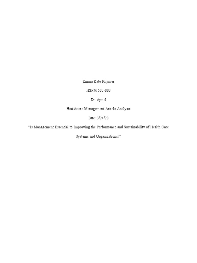 HPSM 500 Report Rhymer | PDF | Health Care | Health System